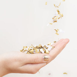 Gold and White Confetti – Greetabl Gifts